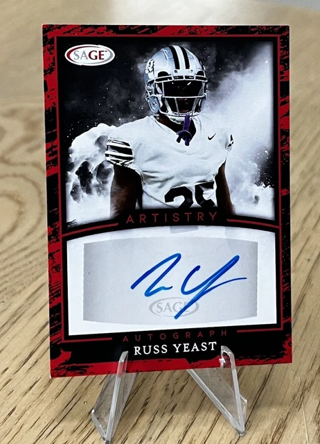 RUSS YEAST 2022 Sage ARTISTRY RED AUTO LA Rams Autograph Rookie ...