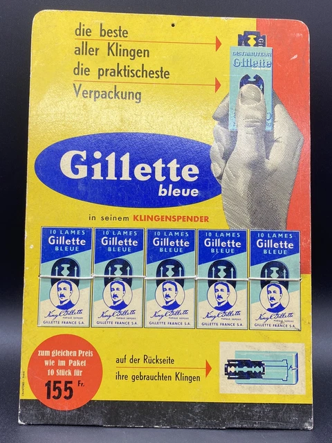 CARTON PUBLICITAIRE ANCIEN/PRÉSENTOIR Publicitaire ancien /Pub GILLETTE ...