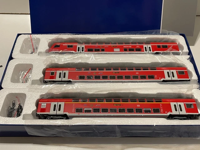ROCO 74146 DC 3-tlg. Set: Doppelstockwagen, Innenbeleuchtung, Modellbahn H0 EUR 295,00 - PicClick DE