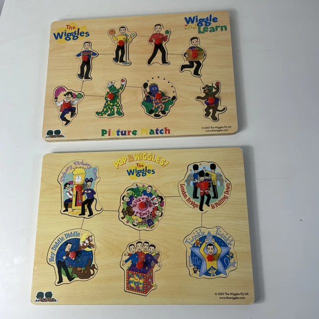 THE WIGGLES ORIGINAL Pop Go The Wiggles Wooden Jigsaw Puzzles Lot Of 2 ...