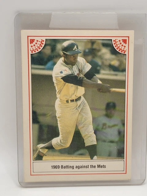 CARTE ASA 1983 Hank Aaron 1969 Batting Against The Mets Atlanta Braves ...