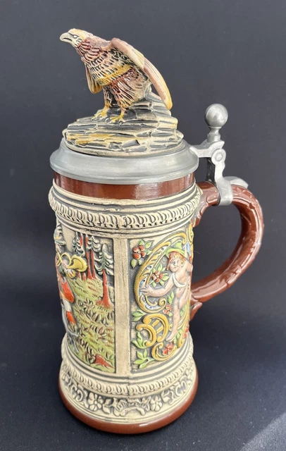 VINTAGE OLD GERZ - Aus unserem Firmenarchiv - Bierkrug mit Adlerfigur ...