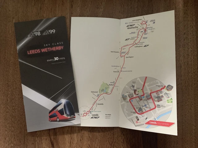 TRANSDEV HARROGATE BUS route X98/X99 classe Sky livret d'horaires ...