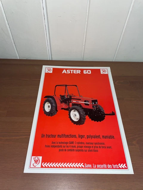 BROCHURE PROSPEKT PROSPECTUS TRACTEUR SAME ASTER 60 trattore-fiatagri-someca-ih EUR 5,99 ...