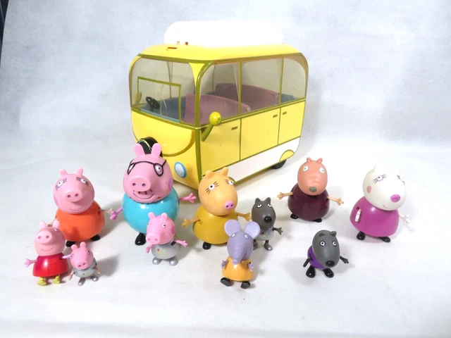 PEPPA PIG CAMPER Van & 11 x Figures Bundle Well Used £14.99 - PicClick UK