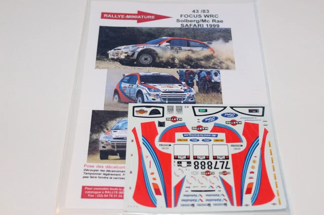 DECALS 1/43 FORD Focus Wrc Solberg Safari Rally Kenya 1999 Rallye EUR 5 ...