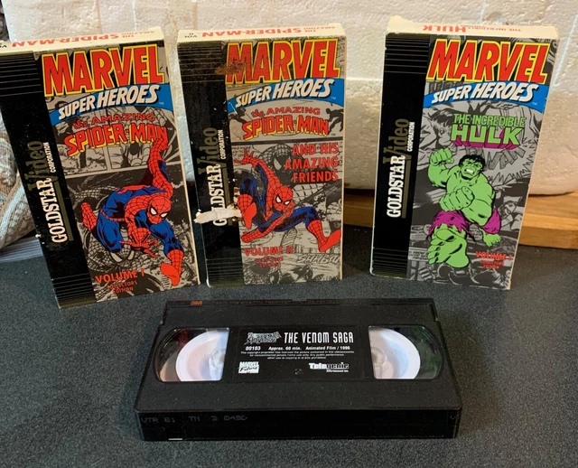 MARVEL SPIDER-MAN HULK venom VHS cassette tapes goldstar lot $20.00 ...
