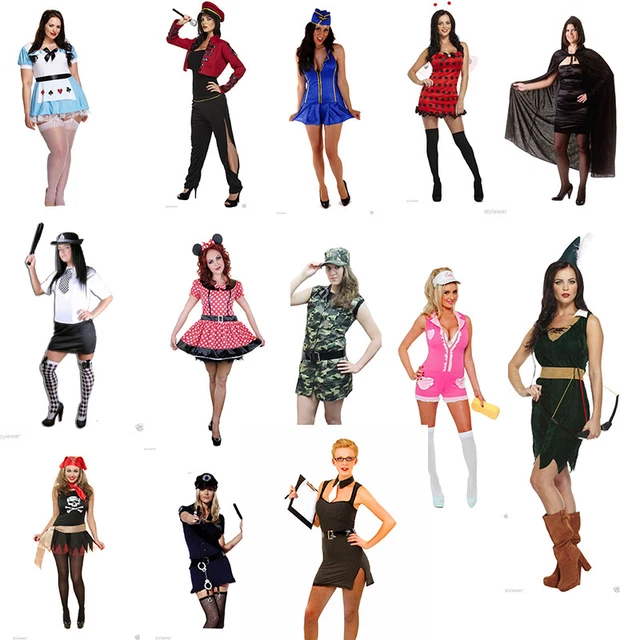 Sexy Ladies Role Play Fancy Dress Costume Adult Halloween Women Hen