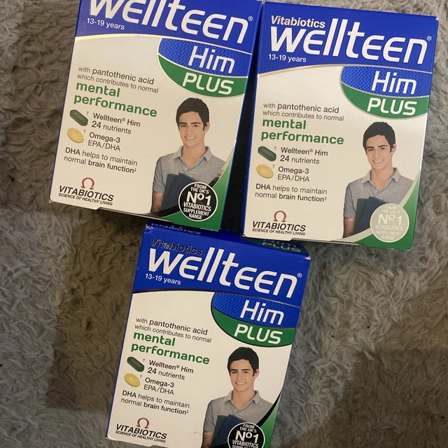 3 X VITABIOTICS WellTeen Him Plus, 28 Tablets/ 28 Capsules X 3 £20.99 ...
