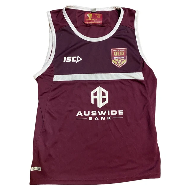 QLD MAROONS STATE Of Origin Youth 14 ISC Maroon Singlet New Without ...