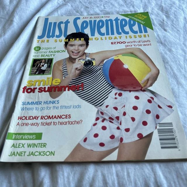 JUST SEVENTEEN MAGAZINE July 18 1990- summer holiday issue £4.99 ...