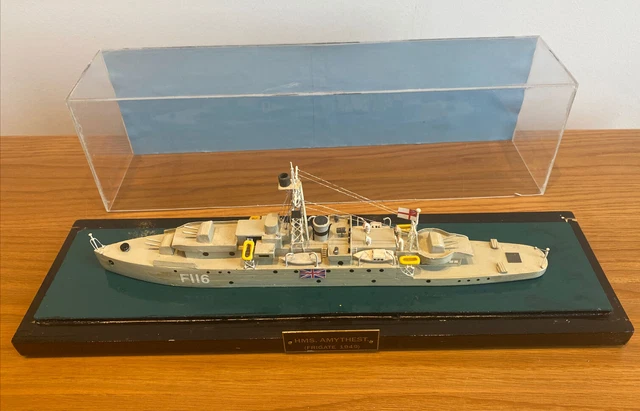 OLD SCRATCH BUILT Wooden Model HMS Amethyst WWII Frigate The Yangtze ...