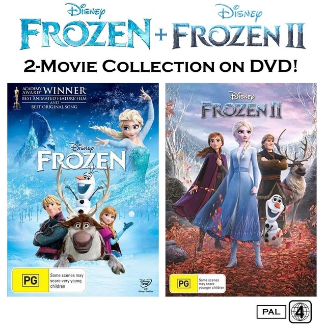 FROZEN 1 & 2 (DVD, 2-Disc) PAL Region 4 (Disney 2-Movie Collection) NEW ...