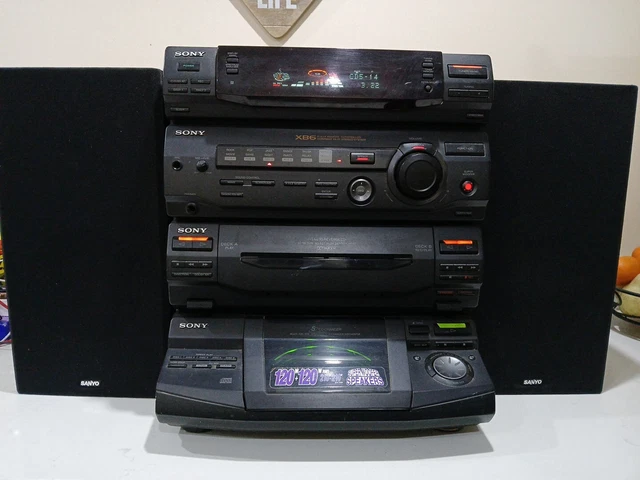 SONY LBT-XB6 HIFI Stereo System 5 Disc CD & Sanyo Speakers Read ...