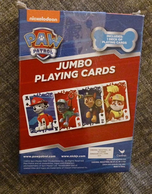 NICKELODEON PAW PATROL Jumbo Playing Cards. Open Box. Vg Condition. Bx5 ...
