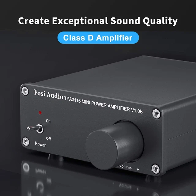FOSI AUDIO V1.0 Audio Amplifier 2 Channel Stereo HiFi Digital Amplifier ...