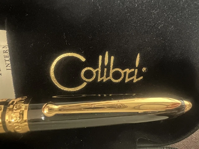 COLIBRI' STIFT FÜLLFEDERHALTER Lack Schwarz Profile Vergoldet Feder M ...