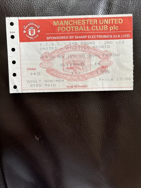 MANCHESTER UNITED V Atletico Madrid 91/2 CWC Ticket Stub £3.99 ...