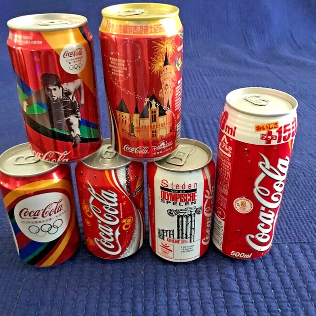 6 DIFFERENT COCA Cola International Cans Olympics Tokyo Disney France ...