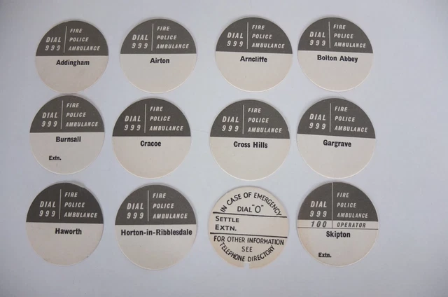 12 X GPO Black Telephone Dial Labels. Yorkshire Dales. £10.00 - PicClick UK