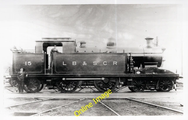 RAILWAY DARKROOM PHOTO SR LBSCR Class L2 4-4-2T No 15 unknown shed ...