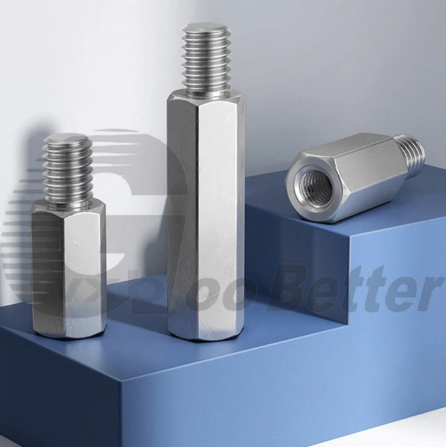 THREADED STANDOFFS M2~M6 Male-Female A2 Stainless Steel Bolt Hex Thread ...