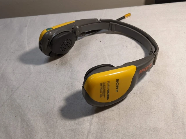 VINTAGE SONY WALKMAN AM/FM Radio Sports Headset Headphones SRF-HM55 $48 ...