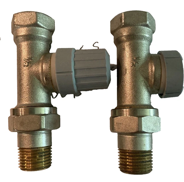 TWO DANFOSS 013G8015 RA 2000 1/2" NPT 250F Thermostatic Radiator Valve ...