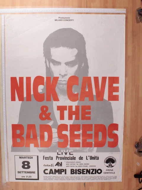 POSTER NICK CAVE BAD SEEDS CAMPI BISENZIO 100X70 cm 08/09/1992[PE 0173 ...