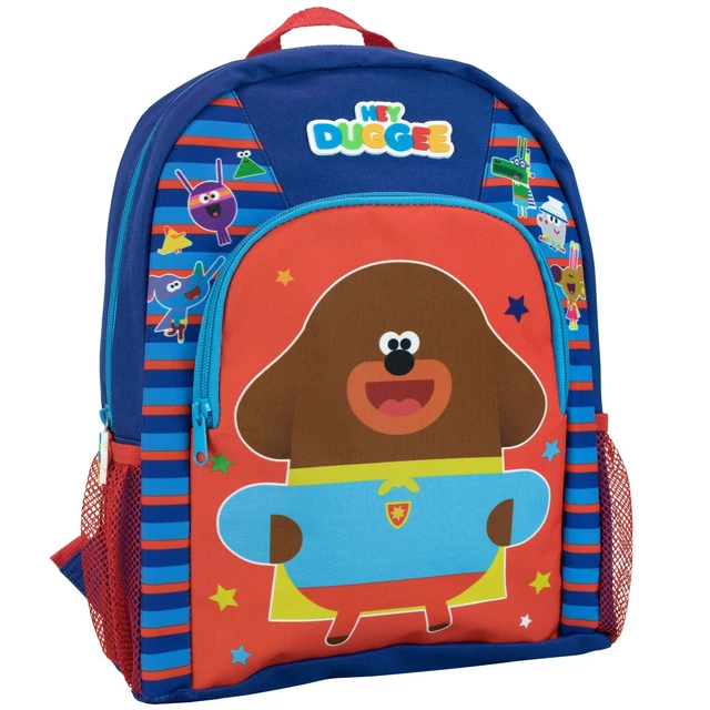 HEY DUGGEE BACKPACK Kids Boys School Bag Rucksack Dog Blue Red ...