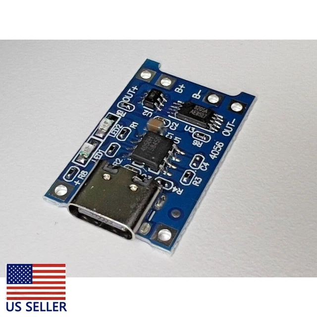 10PC 5V 1A USB Type C 18650 TP4056 Lithium Battery Charger Module ...