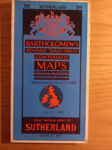 BARTHOLOMEW'S REVISED &HALF Inch" Map Of Sutherland Sheet 59 £3.99 ...
