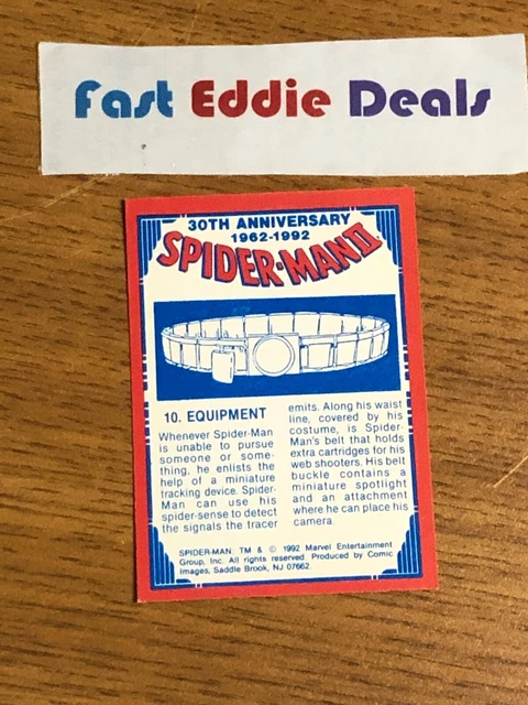 1992 SPIDER-MAN 30TH Anniversary Trading Card 10 Tracer Marvel Comic ...