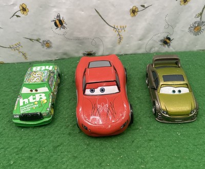 DISNEY PIXAR CARS Lightning McQueen Kaa Reesu & Chick Hicks Diecast ...