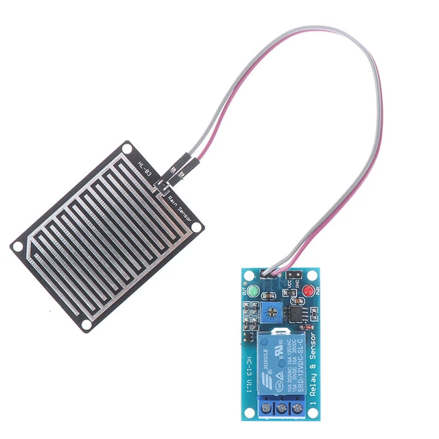 !RAIN WATER SENSOR Detection module+DC 5V 12V Relay Control Module for ...