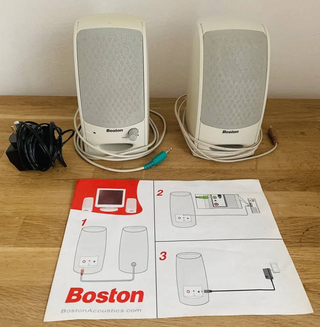 BOSTON ACOUSTICS 2-PIECE Computer Speakers BA265 with AC Adapter Tested ...