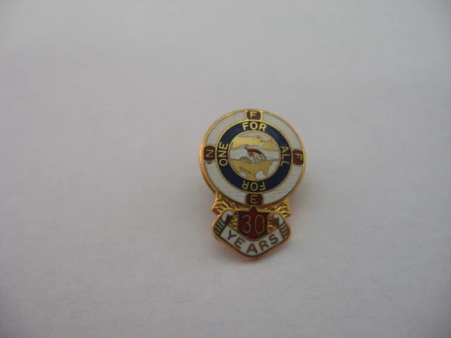 VINTAGE PIN AWARD 30 Years Award NFFE One for All All for One Federal ...