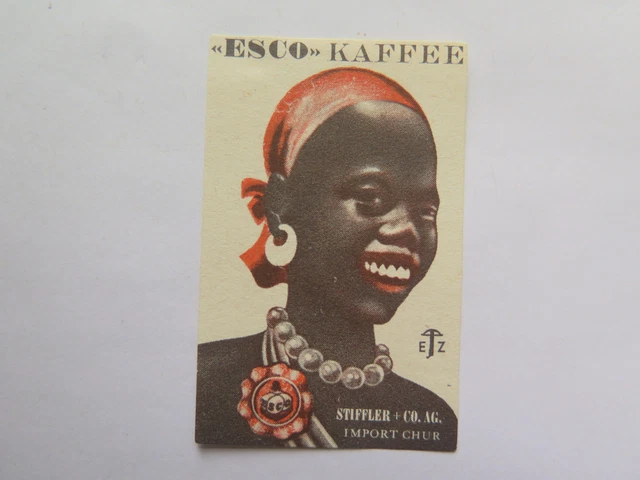 ESCO KAFFEE MATCHES MATCH BOX LABEL c1950s NORMAL SIZE MADE in ...