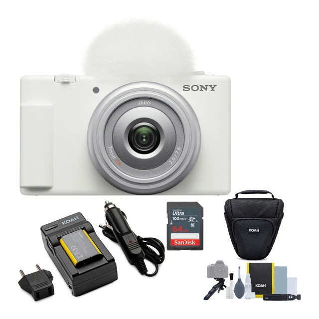SONY ZV1F VLOG Camera for Content Creators and Vloggers White Bundle ...