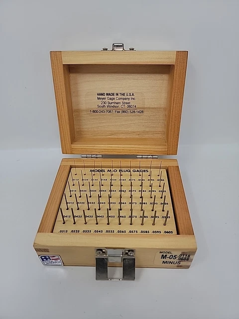 VINTAGE MEYER MODEL M-O Plug Gages M05 .0115 / .0605 Minus. Complete ...