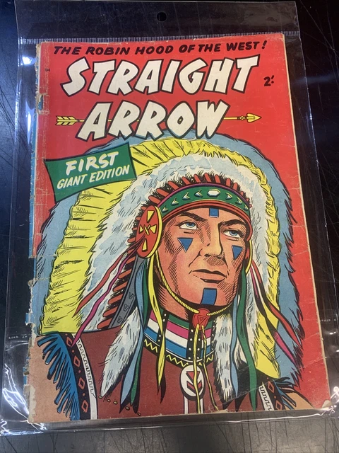 VINTAGE RARE COMIC Straight Arrow Western Comics Cowboy Indian First ...