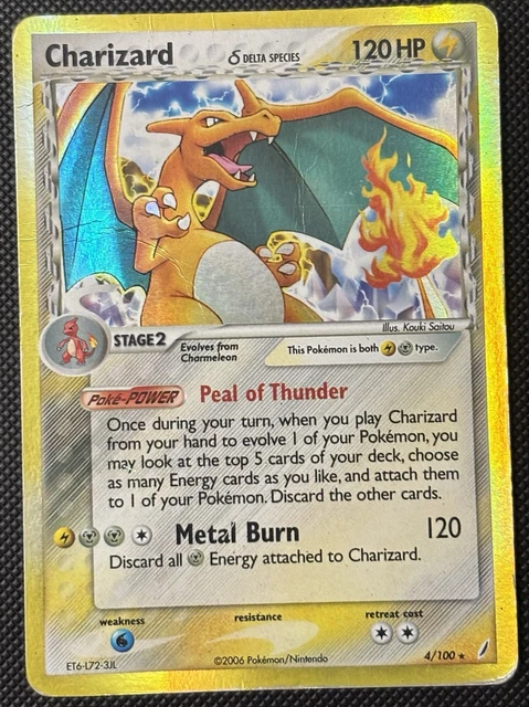 CARTA POKEMON - Charizard - Ex Crystal Guardians 4/100 *RARE* 2006 Holo ...