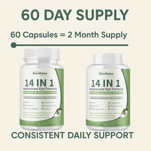 2-PACK EVERVISION 14 In 1 Advanced Eye Formula 60 Capsules Advanced ...