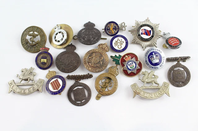 POLICE & MOD Police Badges Inc Enamel Metropolitan Glamorgan Etc x 20 £ ...