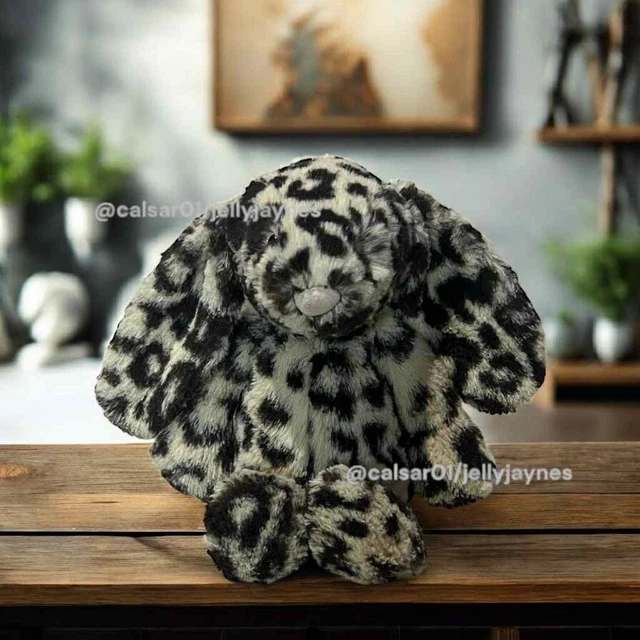 JELLYCAT DIXIE LEOPARD Print Bunny Special Edition Very Worn Tags~ See ...