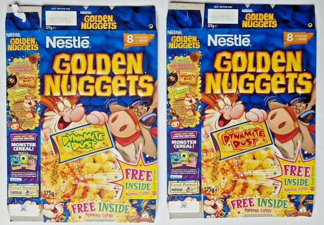 2002 NESTLE CEREAL Golden Nuggets Dynamite Dust Set 2 Packets £14.99 ...