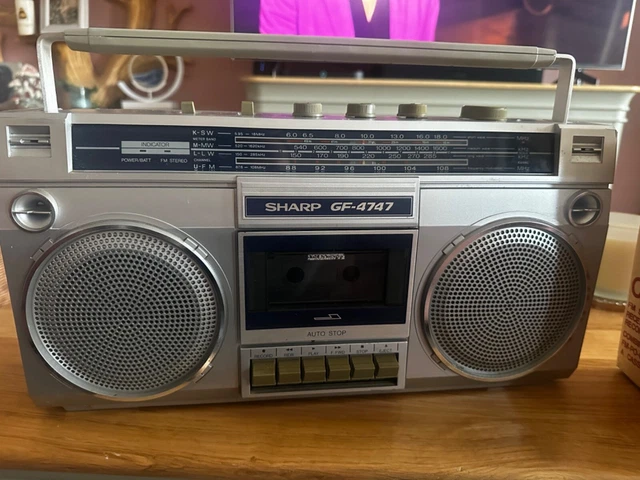 SHARP GF4747 STEREO RADIO CASSETTE RECORDER Boombox 1980's Ghetto Blaster £45.00 - PicClick UK