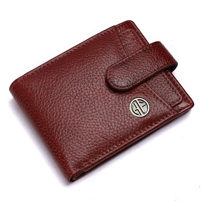 BRAND NEW AUTHENTIC RFID Protected Brown BI-Fold Genuine Leather Mens ...
