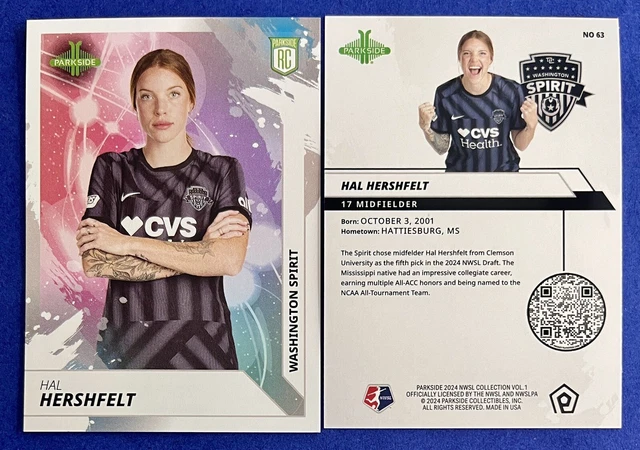 HAL HERSHFELT 2024 Parkside NWSL Volume 1 recrue #63 SPIRIT EUR 5,59 ...