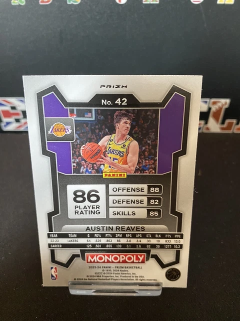 AUSTIN REAVES 2023-24 Panini Prizm Monopoly Viola Wave Prizm #42 Lakers ...